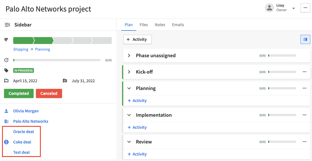 Projects vs. deals - Knowledge Base | Pipedrive